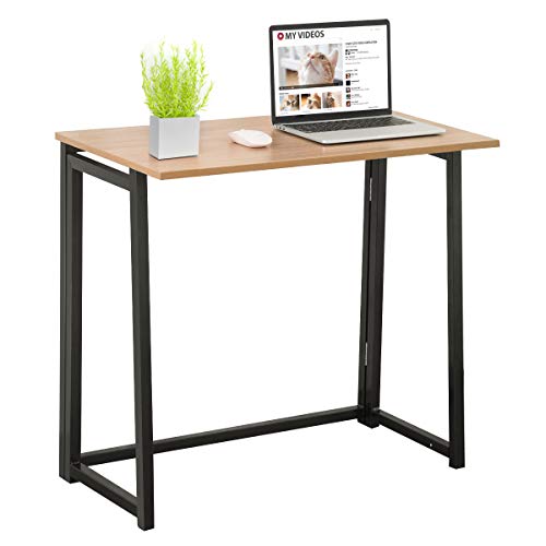 Toolsempire Home Office Folding Desk, 31.5” Foldable Computer Desks for Small Places, Compact Writing Study Tables for Home Office,No Assembly Required (Natural)