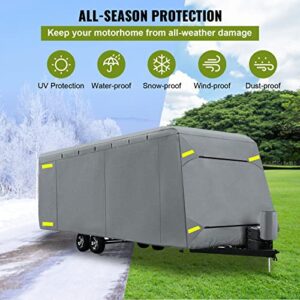 VEVOR RV Cover 22'-24' RV & Trailer Cover Extra-Thick 4 Layers Travel Trailer RV Cover Durable Camper Cover, Waterproof Breathable Anti-UV Ripstop for RV Motorhome with Adhesive Patch & Storage Bag