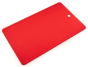 generic lagomian silicone cutting board, non slip chopping board, dishwasher safe, easy grip handle, bpa free, flexible chopping mat, red, large, scb01-rd-l