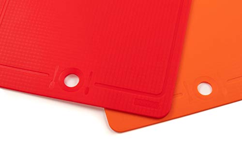 Generic Lagomian Silicone Cutting Board, Non Slip Chopping Board, Dishwasher Safe, Easy Grip Handle, BPA FREE, Flexible Chopping Mat, Red, Large, SCB01-RD-L