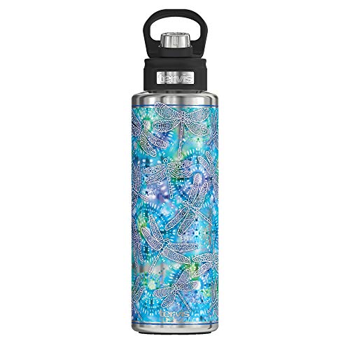 Tervis Tie Dye Dragonfly Triple Walled Insulated Tumbler Travel Cup Keeps Drinks Cold, 40oz Wide Mouth Bottle, Stainless Steel