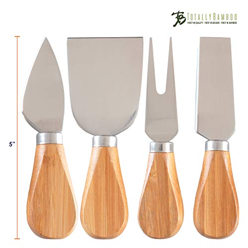 Totally Bamboo 4-Piece Cheese Tool Set, Charcuterie Board Accessories