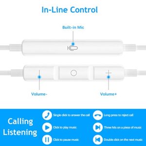 USB C Headphones for Galaxy A54 A53 A35, ACAGET USB C Earphones with Microphone Android Wired Earbuds DAC Noise Canceling Headset for Samsung S23 S22 S21 Plus S20 FE Oneplus 11 9 10 Pro Pixel 7 Pro 6A