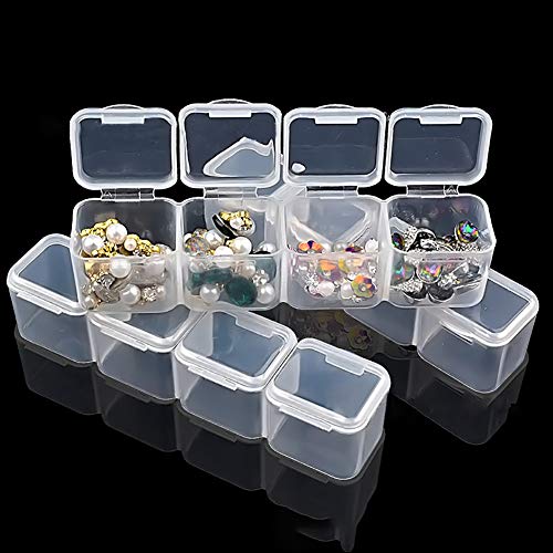 ccHuDE 28 Grids Diamond Painting Boxes Plastic Jewelry Organizer Mini Embroidery Storage Containers for DIY Art Craft Clear