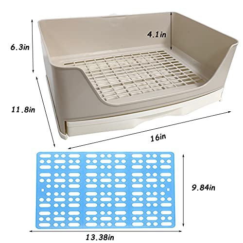 Hamiledyi Large Rabbit Litter Box Trainer, Bunny Potty Corner Toilet with Drawer Bigger Pet Pan for Adult Guinea Pigs, Ferret, Chinchilla, Galesaur, Small Animals