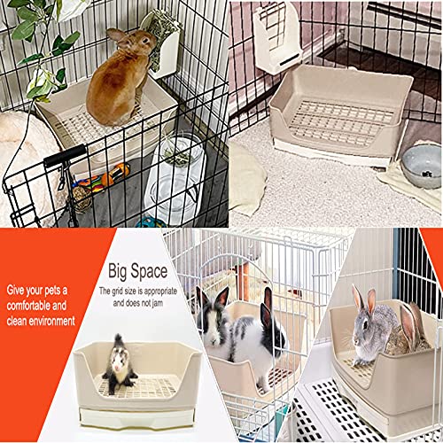 Hamiledyi Large Rabbit Litter Box Trainer, Bunny Potty Corner Toilet with Drawer Bigger Pet Pan for Adult Guinea Pigs, Ferret, Chinchilla, Galesaur, Small Animals