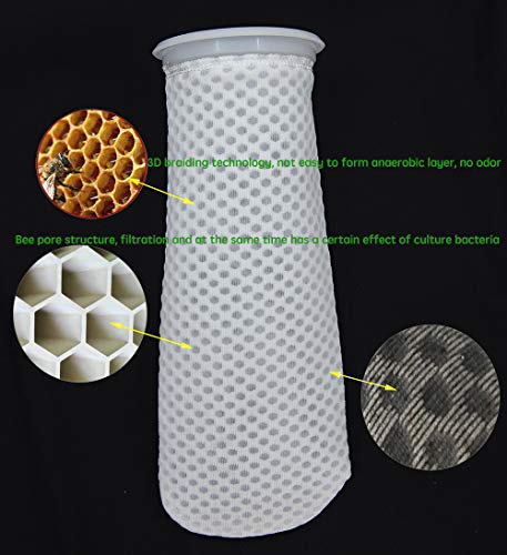 4 inch Honeycomb Filter Socks,4 inch Filter Sock for Saltwater Aquarium,4 inch Ring by 10 inch Long (2 Pack)