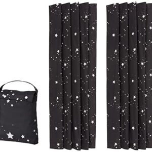 Amazon Basics Portable Window Blackout Curtain Shade with Suction Cups for Travel - 50" x 78", Glow in the Dark Stars - 2-Pack