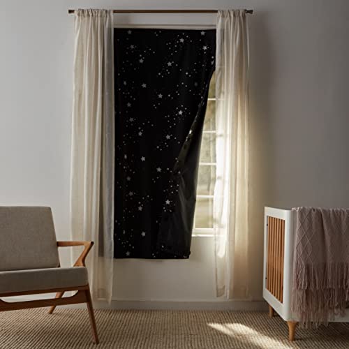 Amazon Basics Portable Window Blackout Curtain Shade with Suction Cups for Travel - 50" x 78", Glow in the Dark Stars - 2-Pack