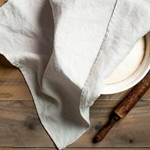 LK PureLife 100% Pure Flax Linen Kitchen Towels-20x27 Inch-Stonewashed Flax Linen-Extra Soft Quick Dry for Tea Towels Dish Towels Hand Towels-Set of 2-Natural