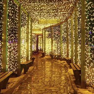 hyrion Led Curtain String Lights Window Fairy Light Remote Control USB Powered 8 Modes 9.8ft for Bedroom Wedding Party Home Garden Outdoor Indoor Wall Decorations