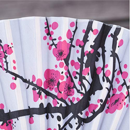 Delicate Cherry Blossom Design Folding Fan Favors Silk Folding Hand Fan Wedding Favors Gifts Favors Gifts Fan Girls Ladies Church Wedding Gift Party Favors DIY Decoration Music Festival Party Parade