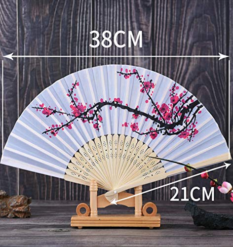 Delicate Cherry Blossom Design Folding Fan Favors Silk Folding Hand Fan Wedding Favors Gifts Favors Gifts Fan Girls Ladies Church Wedding Gift Party Favors DIY Decoration Music Festival Party Parade