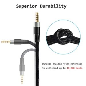 MJKOR Replacement Audio Aux Cable for HyperX Cloud Alpha and Cloud Mix Gaming headsets with Inline Mute & Volume Control (No Inline Mic)