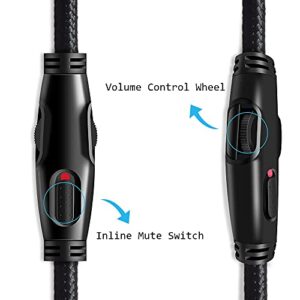 MJKOR Replacement Audio Aux Cable for HyperX Cloud Alpha and Cloud Mix Gaming headsets with Inline Mute & Volume Control (No Inline Mic)