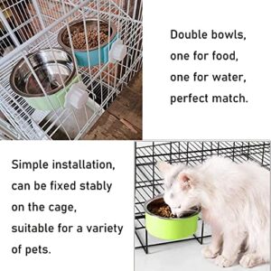 kathson Bunny Potty Trainer Corner Pan Rabbit Toilet Guinea Pig Litter Box with 2 Pack Pet Removable Hanging Crate Bowls for Small Animal