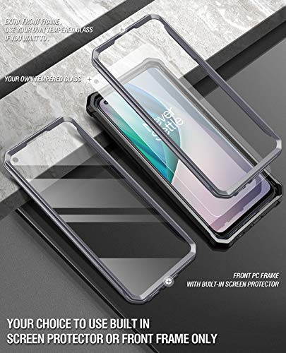 Poetic Guardian Series Case Designed for OnePlus Nord N10 5G, Full-Body Hybrid Shockproof Bumper Cover with Built-in-Screen Protector, Black