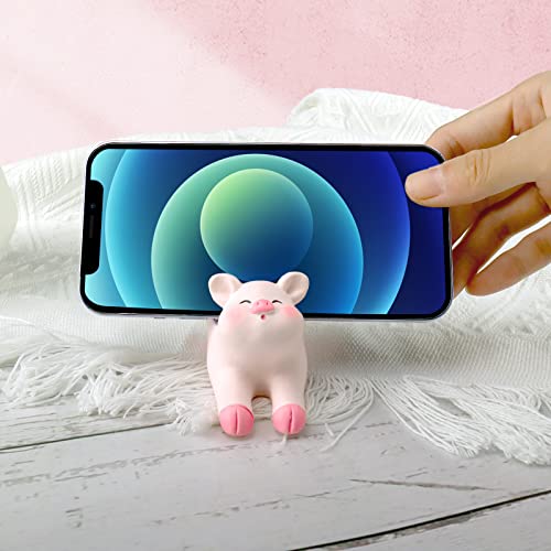 Seninda Pig Phone Stand Cute Office Desk Accessories Cellphone Holder Home Decor Lovely Gift (Shape A)