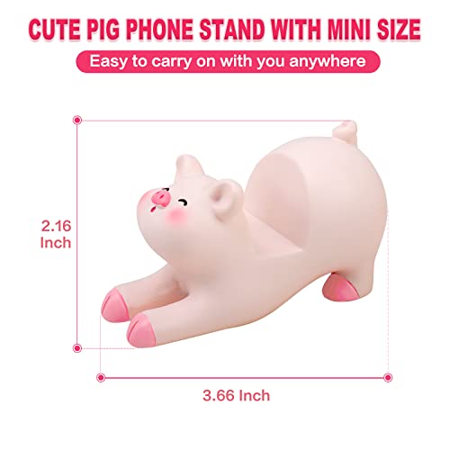 Seninda Pig Phone Stand Cute Office Desk Accessories Cellphone Holder Home Decor Lovely Gift (Shape A)