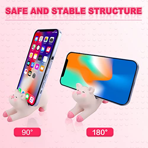 Seninda Pig Phone Stand Cute Office Desk Accessories Cellphone Holder Home Decor Lovely Gift (Shape A)