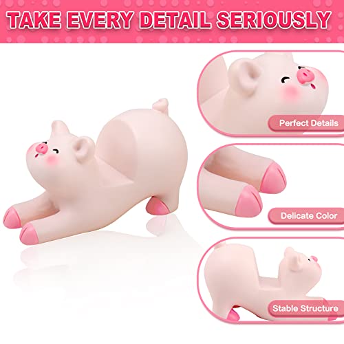 Seninda Pig Phone Stand Cute Office Desk Accessories Cellphone Holder Home Decor Lovely Gift (Shape A)