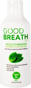 goodbreath labs mouthwash | new ozone technology specialized in chronic halitosis | mouth rinse alcohol free | bad breath neutralizer | mint flavor oral rinse for gum disease ((1 pack) 16 oz)