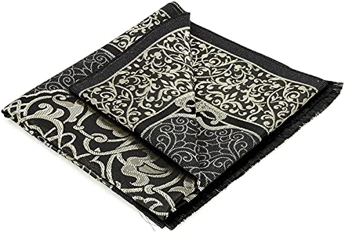 EDUS Turkish Muslim Prayer Rug, Gifts 99 Prayer Beads and Kufi Hats for Men, Cotton Islamic Prayer Mat for Men Women and Kids, Portable Carpet, Great Ramadan Gifts, Ottoman Rugs (Grey)