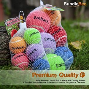 Colorful Squeaky Tennis Balls for Small Dogs and Puppies - 1.5 Inch - 6 Pack - Dog Training Toys for Positive Reinforcement, Interactive Squeaker Balls To Engage Attention Outside, Ball Launcher Fetch