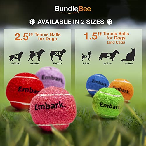 Colorful Squeaky Tennis Balls for Small Dogs and Puppies - 1.5 Inch - 6 Pack - Dog Training Toys for Positive Reinforcement, Interactive Squeaker Balls To Engage Attention Outside, Ball Launcher Fetch