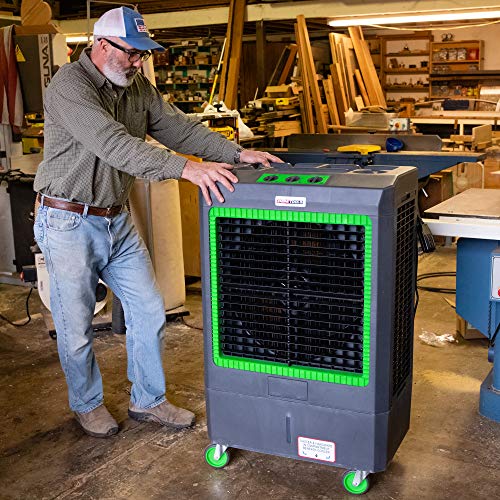 OEMTOOLS 23969 3-Speed Evaporative Cooler, Green and Gray, Cools Up to 1600 Square Feet, 5300 CFM, Portable Cooler Fan