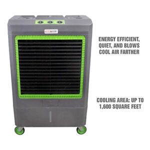 OEMTOOLS 23969 3-Speed Evaporative Cooler, Green and Gray, Cools Up to 1600 Square Feet, 5300 CFM, Portable Cooler Fan