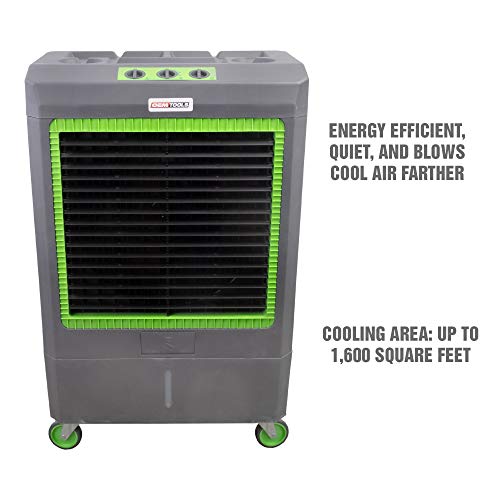 OEMTOOLS 23969 3-Speed Evaporative Cooler, Green and Gray, Cools Up to 1600 Square Feet, 5300 CFM, Portable Cooler Fan