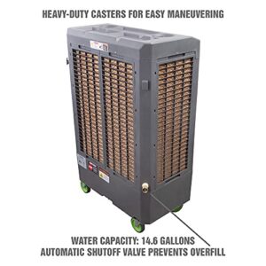 OEMTOOLS 23969 3-Speed Evaporative Cooler, Green and Gray, Cools Up to 1600 Square Feet, 5300 CFM, Portable Cooler Fan