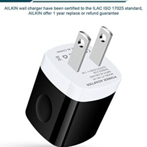 USB Wall Charger Plug, Fast Charging Block, AILKIN 5Pack 1A 1-Port Power Adapter Charging Cube Bricks Box for iPhone 14 13 12 Mini Pro Max/11/XR/XS/X/8/7, iPad Pro/Air, Cell Phone USB A Plug Cargador