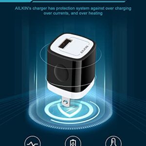 USB Wall Charger Plug, Fast Charging Block, AILKIN 5Pack 1A 1-Port Power Adapter Charging Cube Bricks Box for iPhone 14 13 12 Mini Pro Max/11/XR/XS/X/8/7, iPad Pro/Air, Cell Phone USB A Plug Cargador