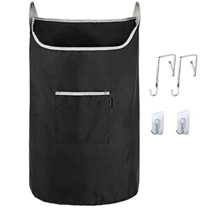 beegreen black hanging laundry hamper bag x-large over the door hanging laundry bag w 2 hook types college dorm room essentials saving space wall hanging laundry basket w zipper for bathroom travel