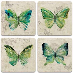 coasterstone as461 drink coasters, 4.25", butterfly