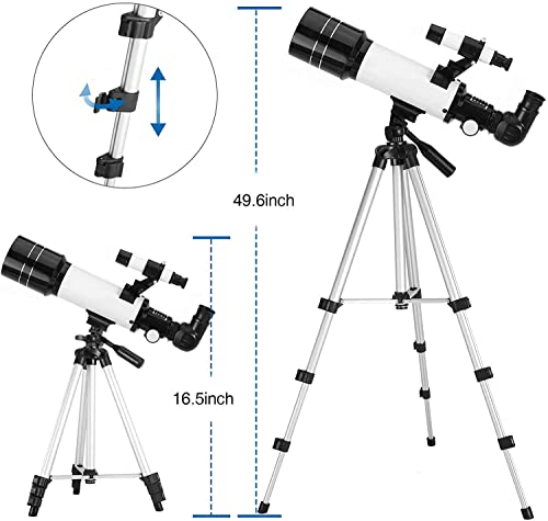 Telescope, 70mm Aperture 400mm AZ Mount Astronomical Refracting Telescope for Adults Kids Beginners - Travel Telescope with Backpack, 2X Barlow Lens, Phone Adapter