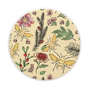 Nature Plants Flowers Floral Leaves Beehive Honeycomb Bee PopSockets PopGrip: Swappable Grip for Phones & Tablets