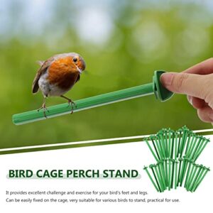 POPETPOP Small Bird Toys 50pcs Bird Perch Bird Stand Toy Plastic Perch Platform Paw Grinding Stick Bird Cage Accessories for Cockatiels Lovebirds Small Parakeets Parrotlets Bird Toy