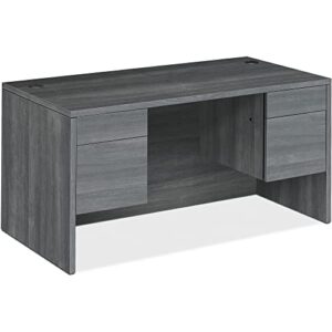 hon 10500 series box/file double-pedestal desk, sterling ash