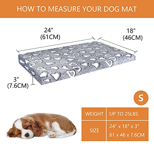 VANKEAN Dog Crate Mat Reversible Cool and Warm, Stylish Dog Bed for Crate with Waterproof Inner Linings and Removable Machine Washable Cover, Firm Support Dog Pad for Small to XX-Large Dogs, Grey