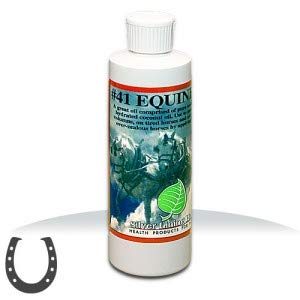 silver lining herbs 41 equine oil - horse oil made with all-natural ingredients - essential oil blend to calm anxious, restless, and high-strung horses - natural massage oil for horses - 8 oz bottle