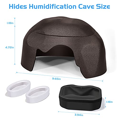 Fischuel Reptile Hides Humidification Cave Help Your Pets Shedding , A Damp Hideout with Natural Rock designto, Suitable for Bearded Dragons Lizards Leopard Gecko Spiders Turtles and Snakes（Brown）