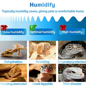 Fischuel Reptile Hides Humidification Cave Help Your Pets Shedding , A Damp Hideout with Natural Rock designto, Suitable for Bearded Dragons Lizards Leopard Gecko Spiders Turtles and Snakes（Brown）