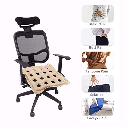 WINOMO Air Inflatable Seat Cushion Foldable Portable Pressure Relieving Chair Cushion Blow Up Wheelchair Pad for Office Chair Dining Room Chair Car Seat Complexion