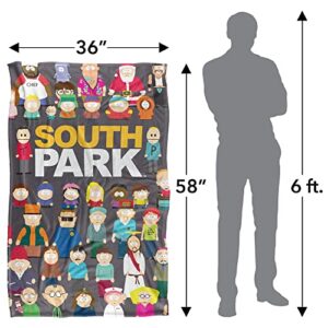 South Park Full Cast Silky Touch Super Soft Throw Blanket 36" x 58", Multi