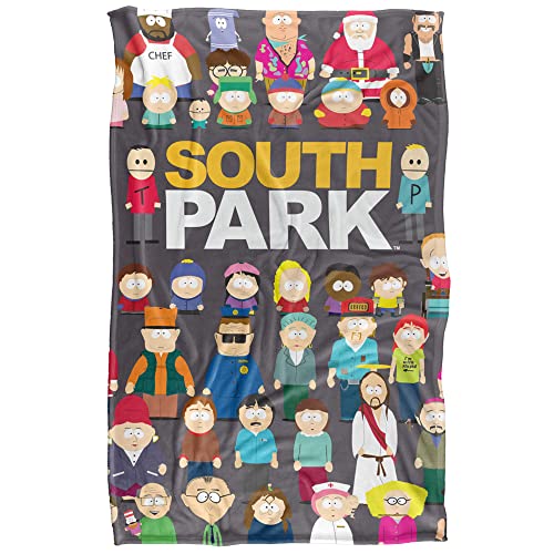 South Park Full Cast Silky Touch Super Soft Throw Blanket 36" x 58", Multi