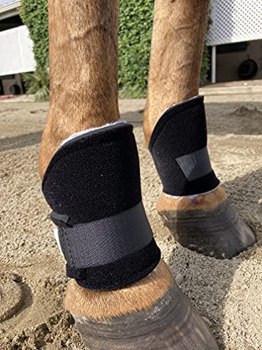 Horse Bedsore Boots with Soft Synthetic Sheepskin Lining, Providing Comfort and Protection Against Pressure sores. Aids in Healing. Veterinarian Approved.