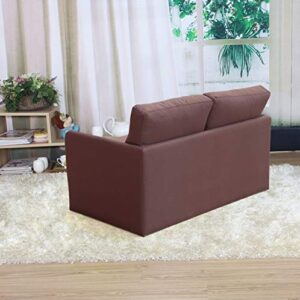 Container Furniture Direct Kathy Modern Contemporary Fabric Upholstered Livingroom Reversible Loveseat Sleeper, Coffee Brown